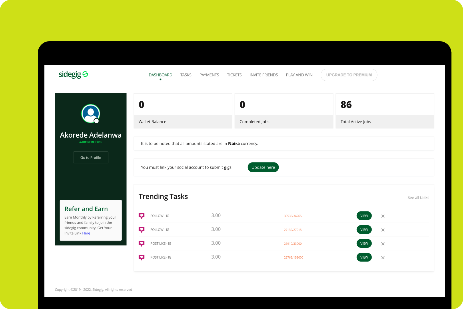 Sidegig - Do more with a task.